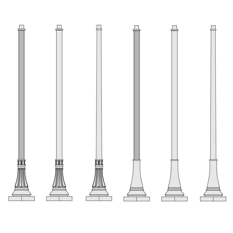 PFA PSA Pole - Princeton Decorative Cast Aluminum Poles